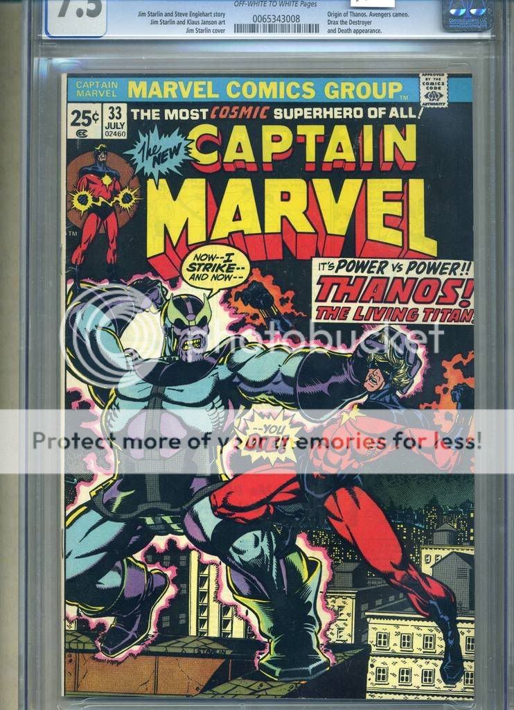 Captain Marvel 33 --- 7.5 --- Classic Thanos Cover! - Mixed Age Threads ...