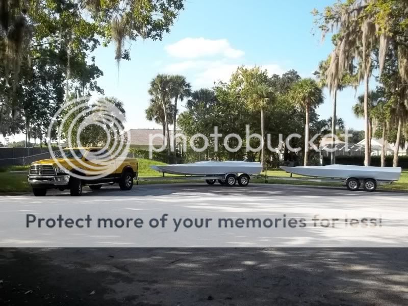 Towing two boats in a train!