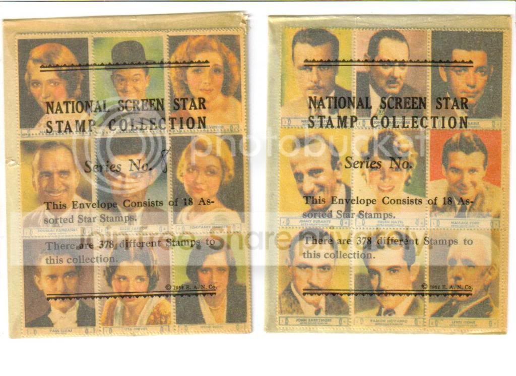 1932 movie star stamps in original envelopes for sale! - NitrateVille.com